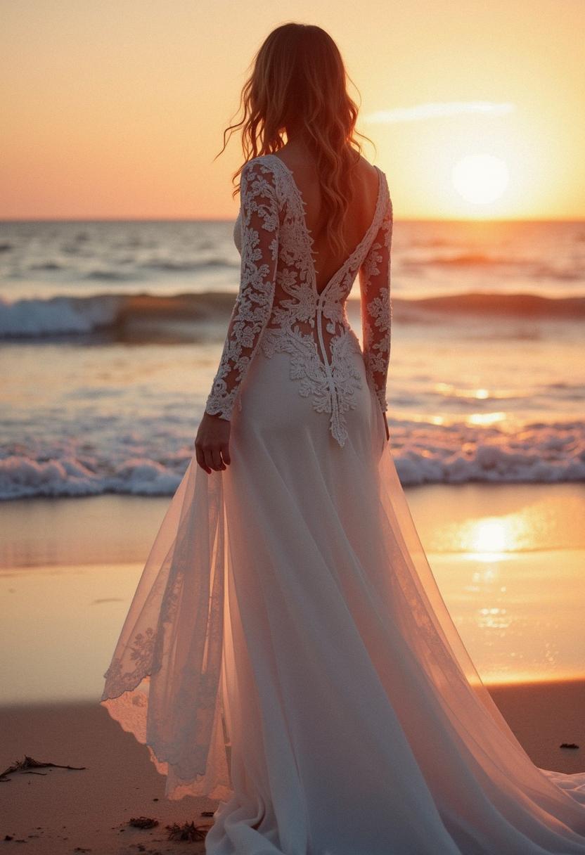 Stunning Beach Wedding Dress Long Sleeve Styles - TheCharmingBride.com