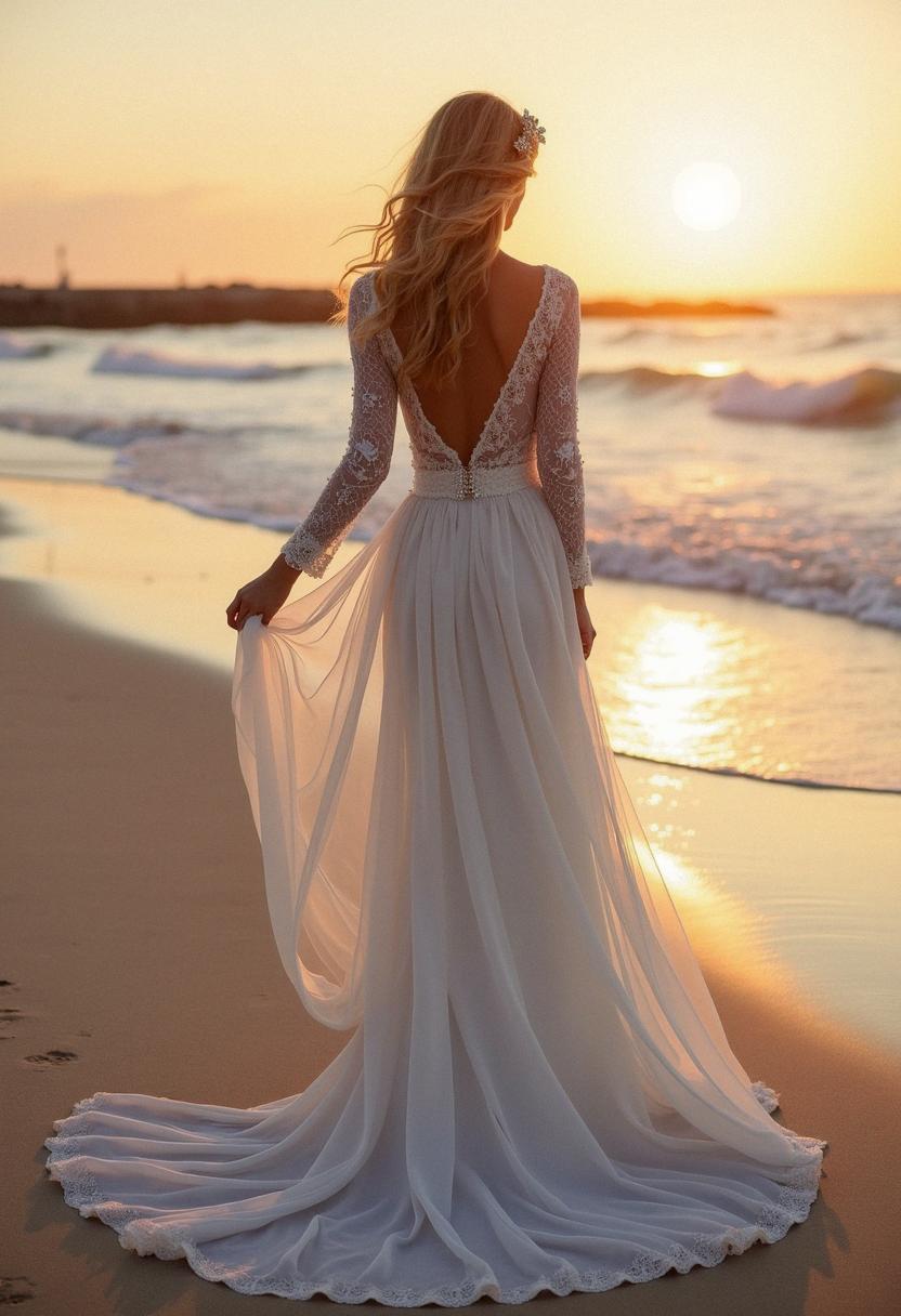Stunning Beach Wedding Dress Long Sleeve Styles - TheCharmingBride.com