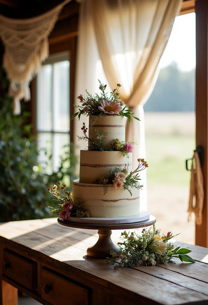 Charming Boho Wedding Cake Ideas - TheCharmingBride.com