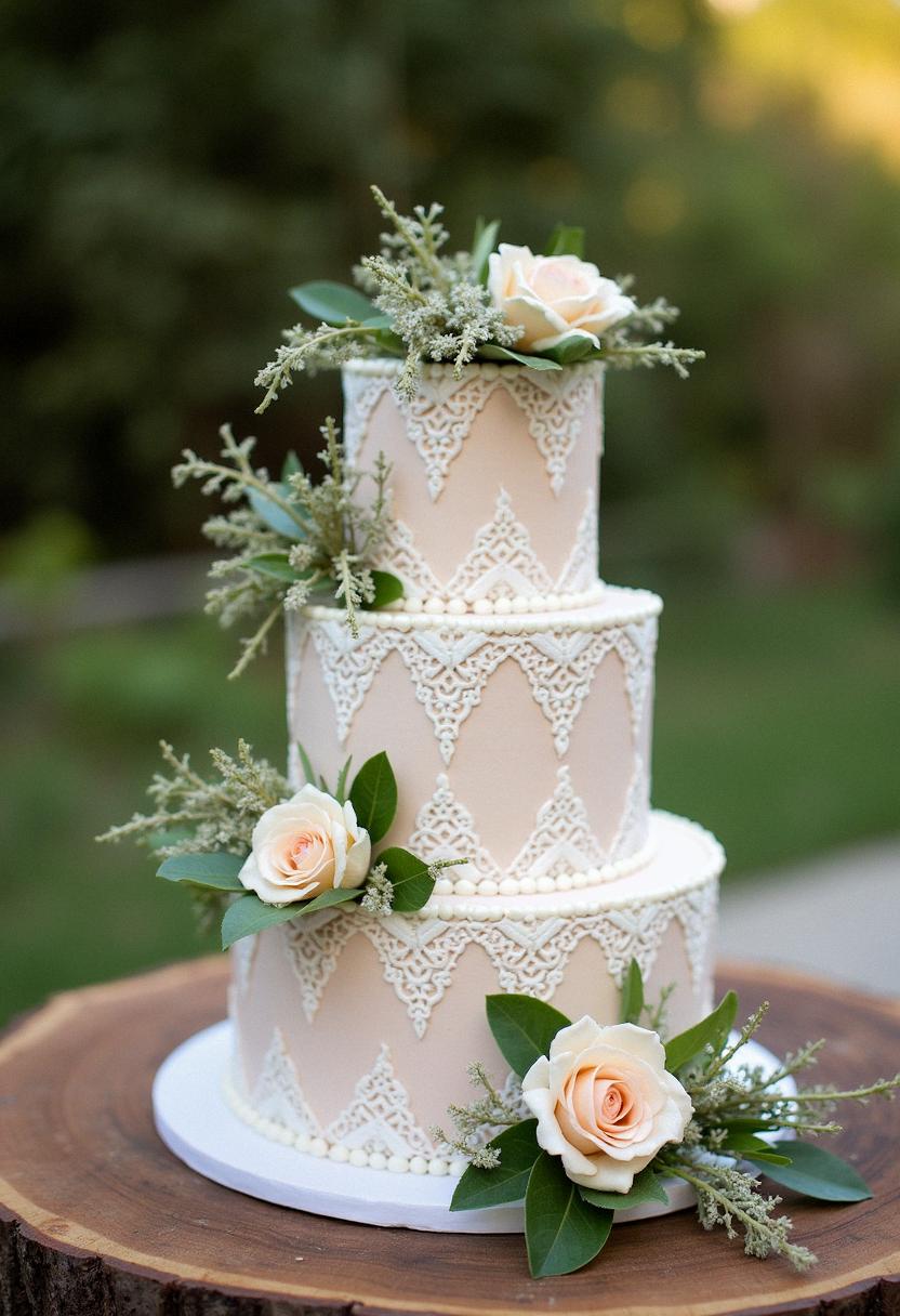 Charming Boho Wedding Cake Ideas - TheCharmingBride.com