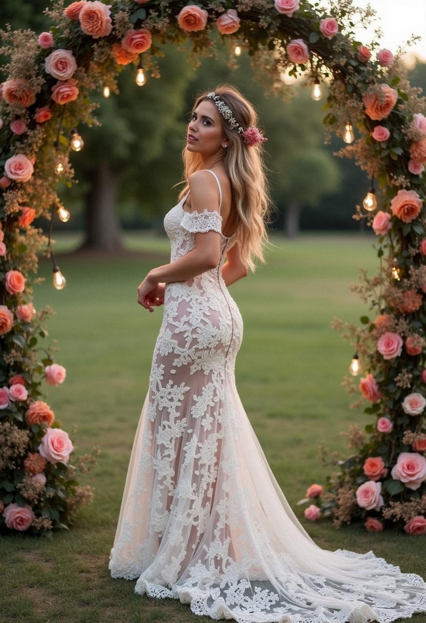 Enchanting Boho Wedding Dress Lace Styles - TheCharmingBride.com