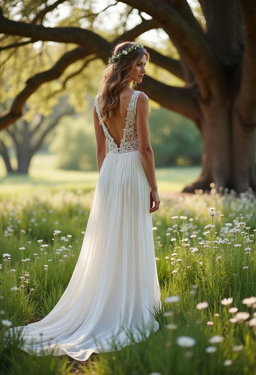 Stunning Boho Wedding Dress Simple Styles - TheCharmingBride.com