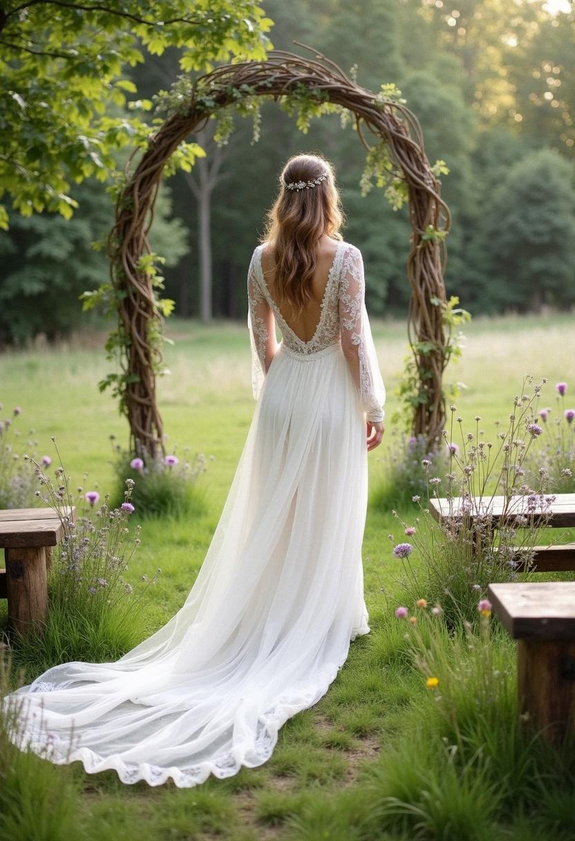 Stunning Boho Wedding Dress Simple Styles - TheCharmingBride.com