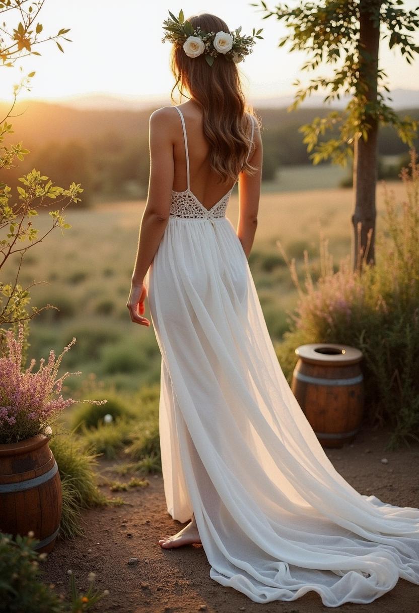 Stunning Boho Wedding Dress Simple Styles - TheCharmingBride.com