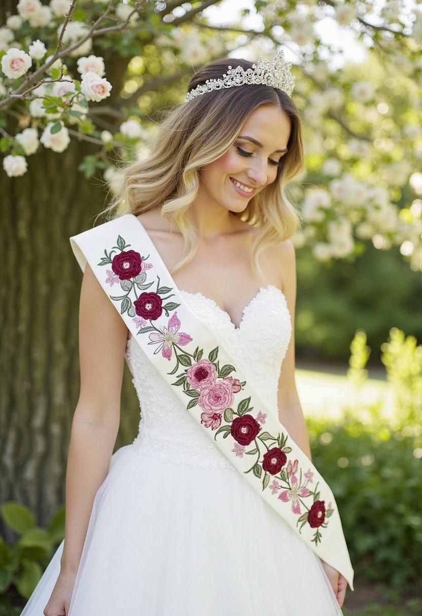 Bride Sash Ideas For Your Big Day - TheCharmingBride.com