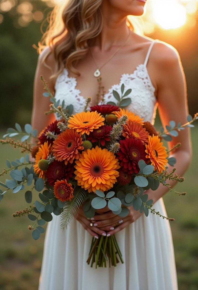 Stunning Burnt Orange Bridal Bouquet Ideas - TheCharmingBride.com