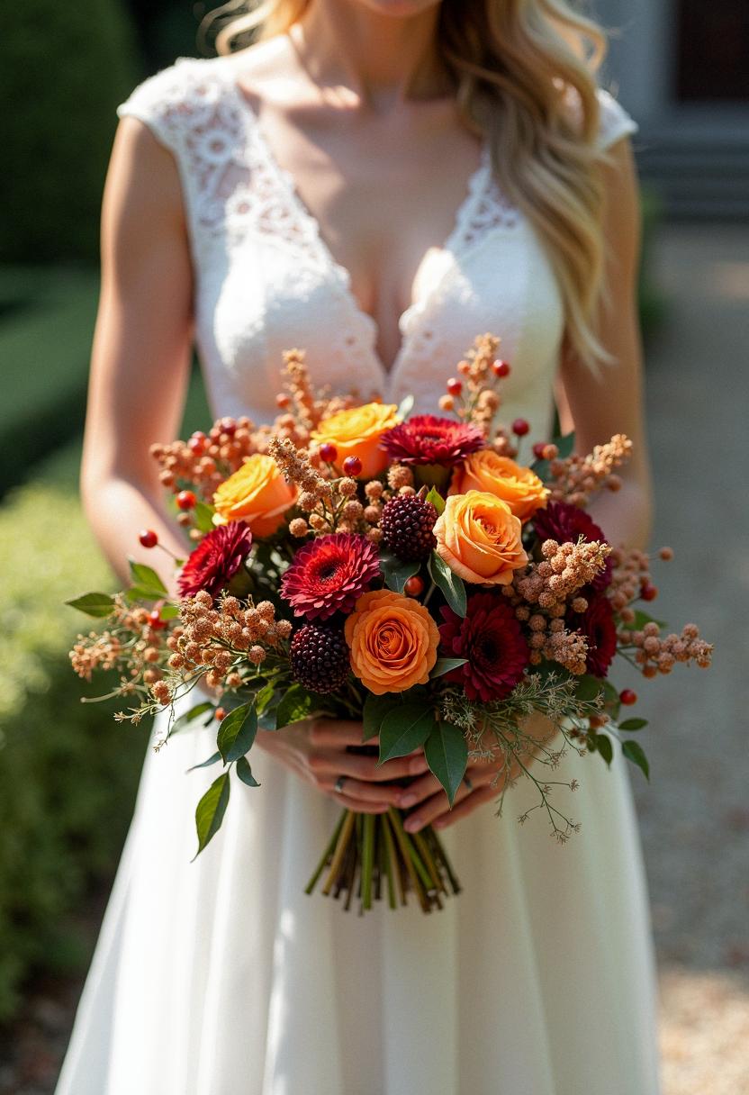 Stunning Burnt Orange Bridal Bouquet Ideas - TheCharmingBride.com