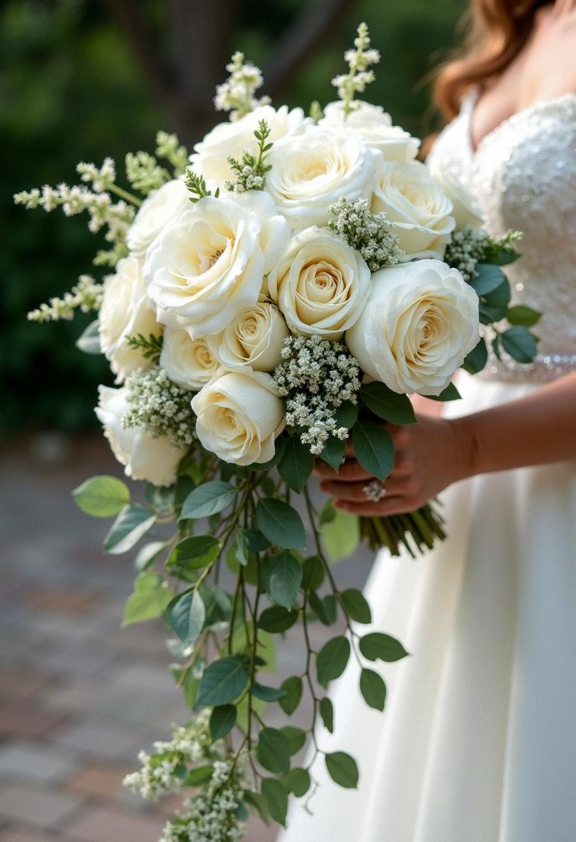 Elegant Cascading Bridal Bouquets Ideas - TheCharmingBride.com