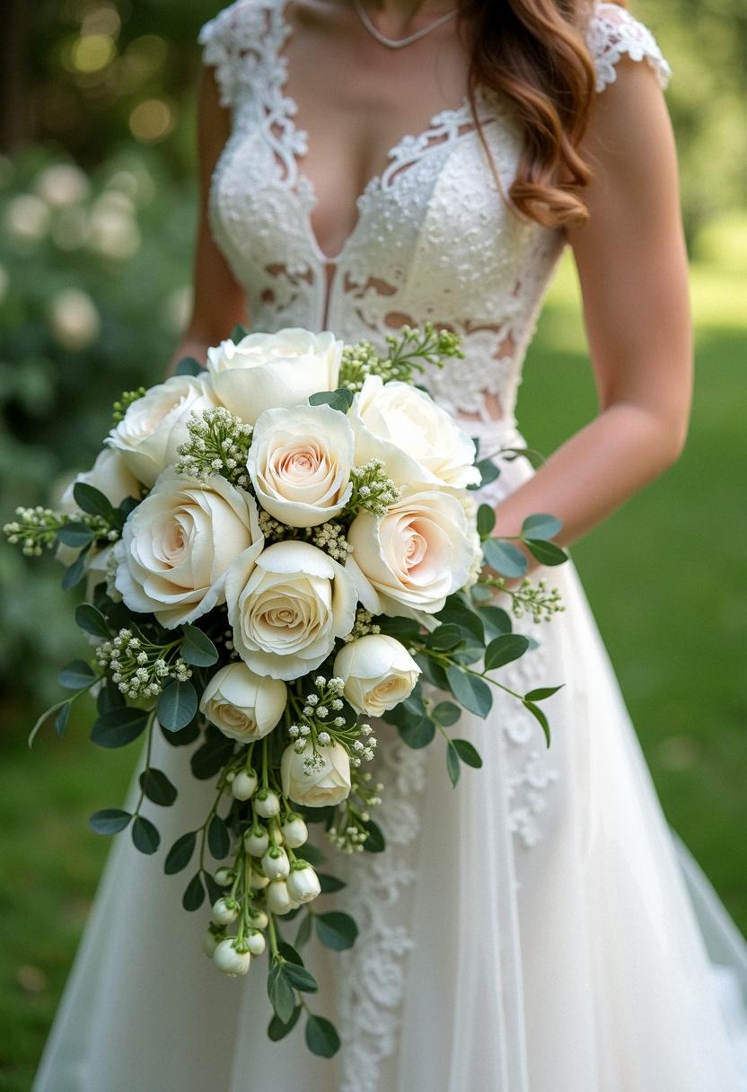Elegant Cascading Bridal Bouquets Ideas - TheCharmingBride.com