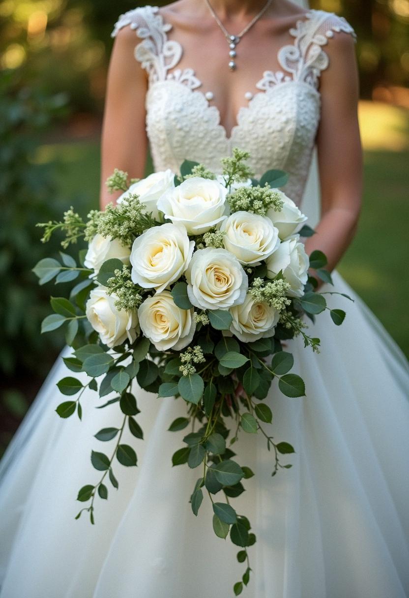 Elegant Cascading Bridal Bouquets Ideas - TheCharmingBride.com