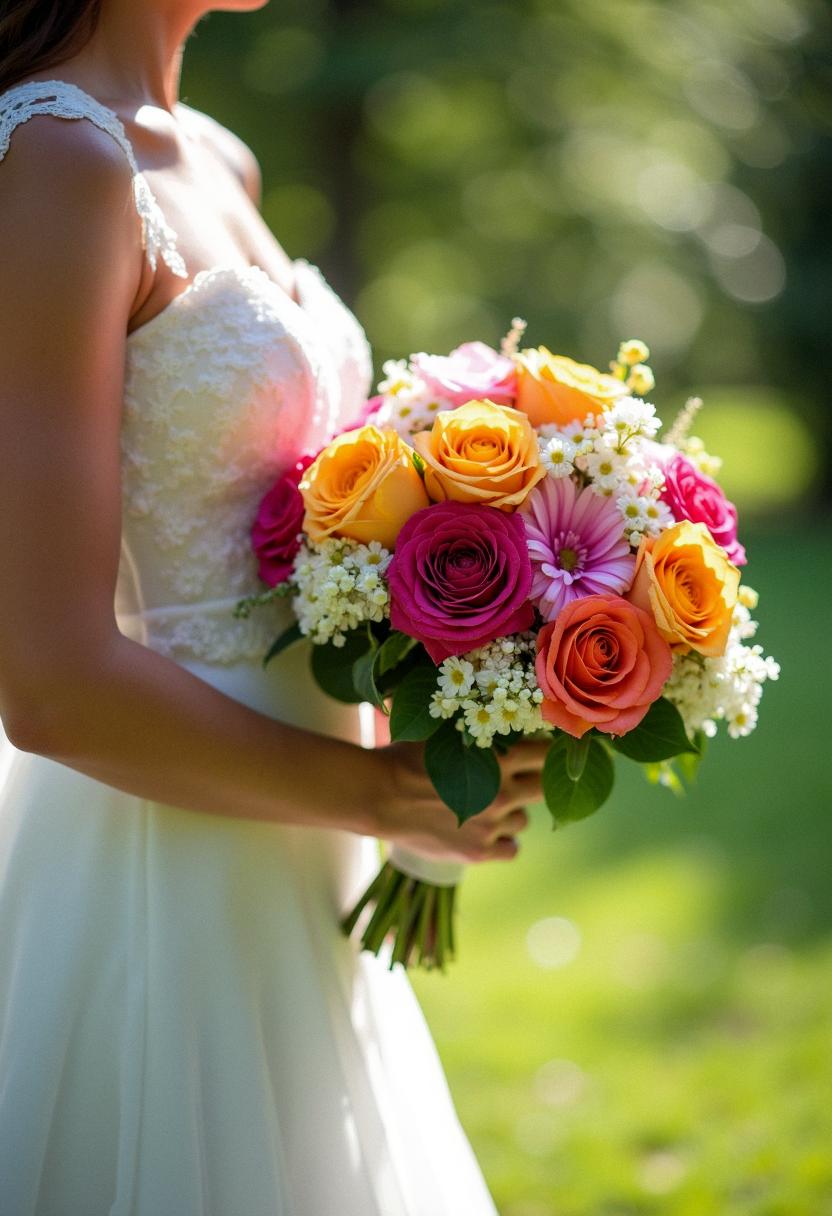Vibrant Colorful Bouquet Wedding Summer Ideas - TheCharmingBride.com