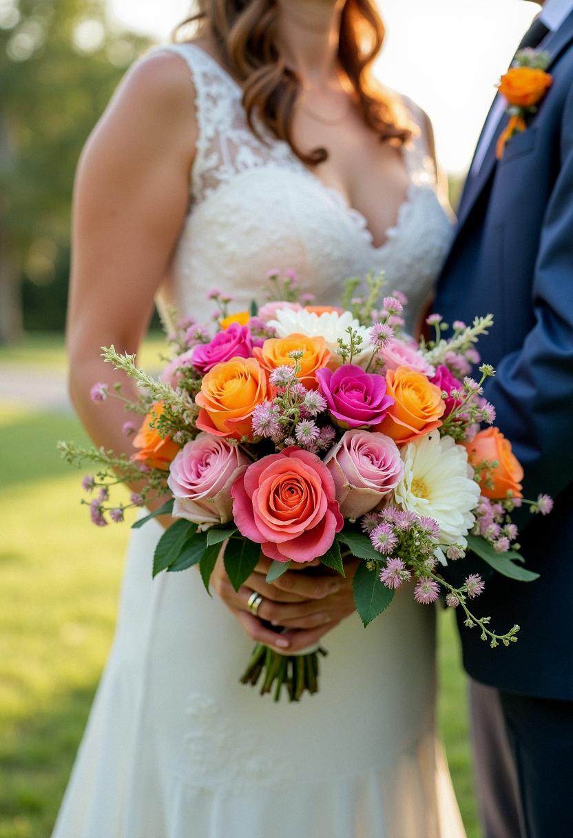 Vibrant Colorful Bouquet Wedding Summer Ideas - TheCharmingBride.com