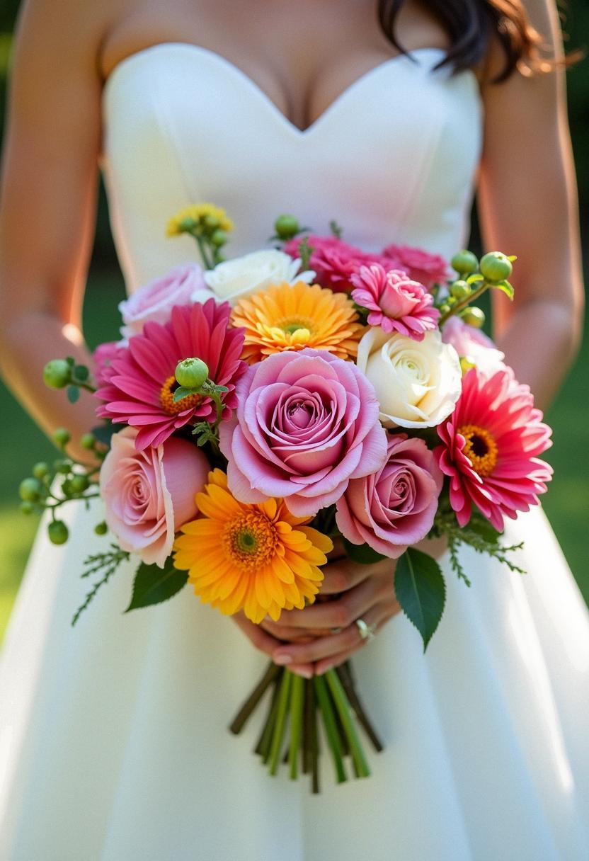 Vibrant Colorful Bouquet Wedding Summer Ideas - TheCharmingBride.com