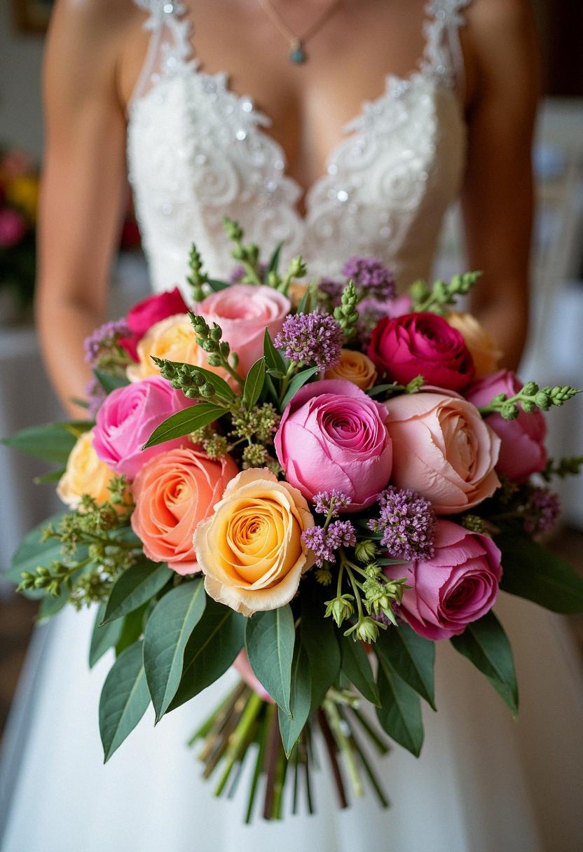 Vibrant Colorful Bouquet Wedding Summer Ideas - TheCharmingBride.com