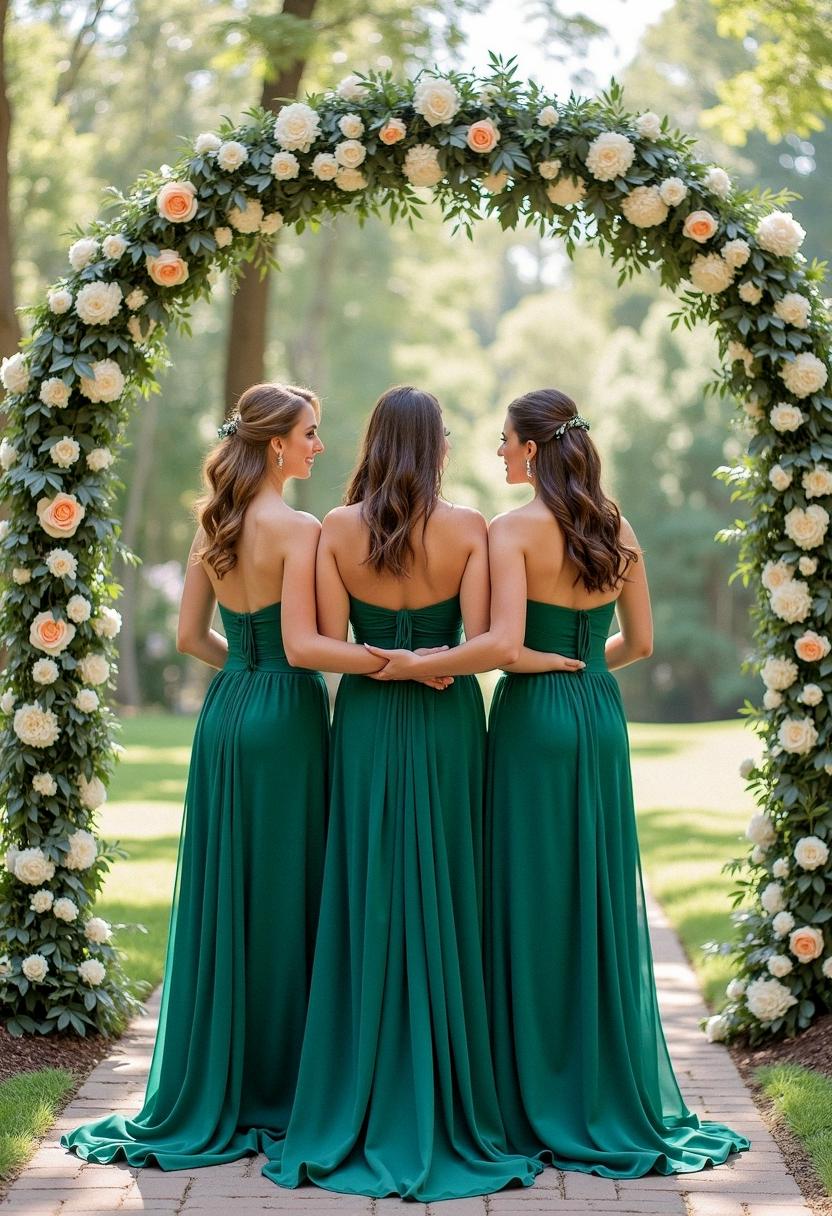 Stunning Emerald Green Bridesmaid Gown Ideas - TheCharmingBride.com