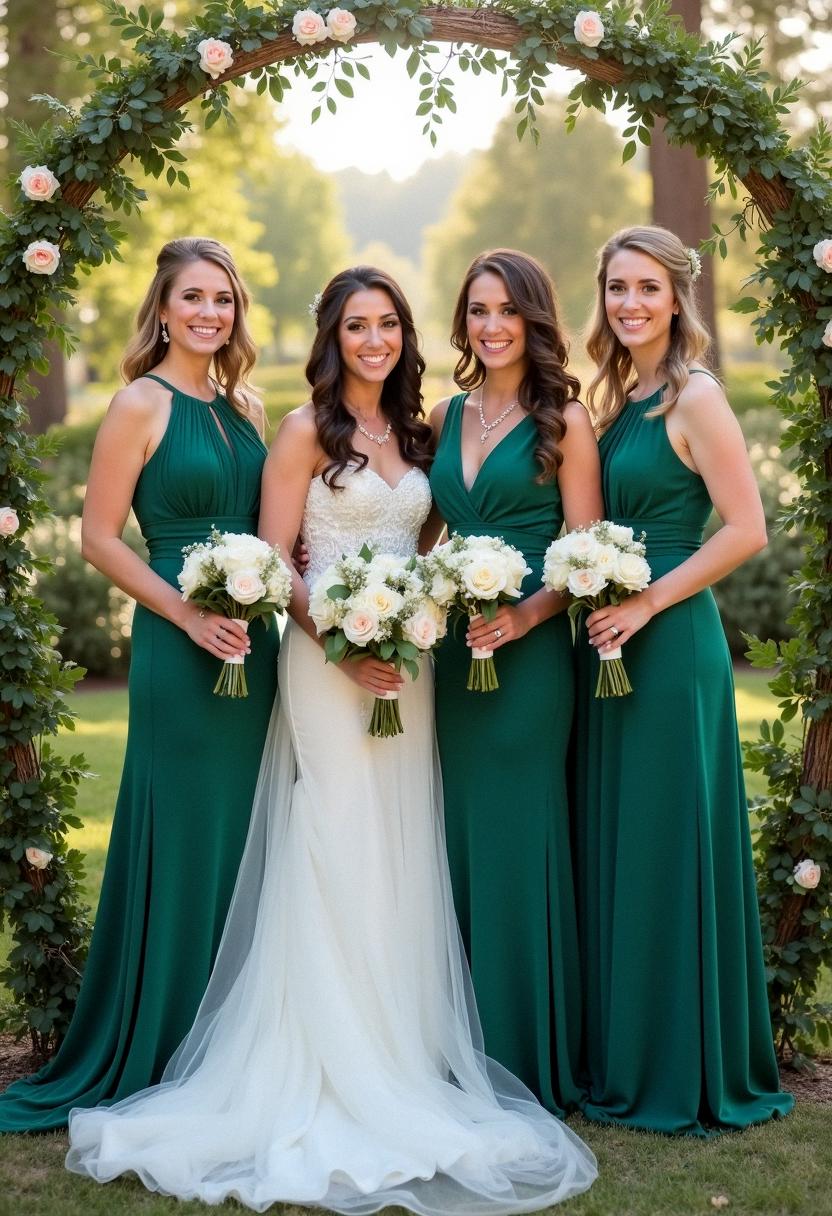 Stunning Emerald Green Bridesmaid Gown Ideas - TheCharmingBride.com