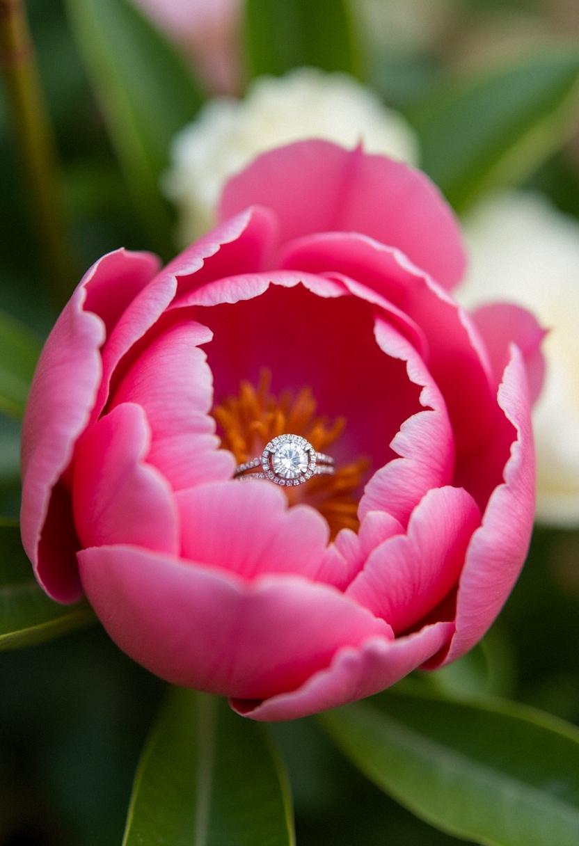 Unique Engagement Ring Flower Design Ideas - TheCharmingBride.com