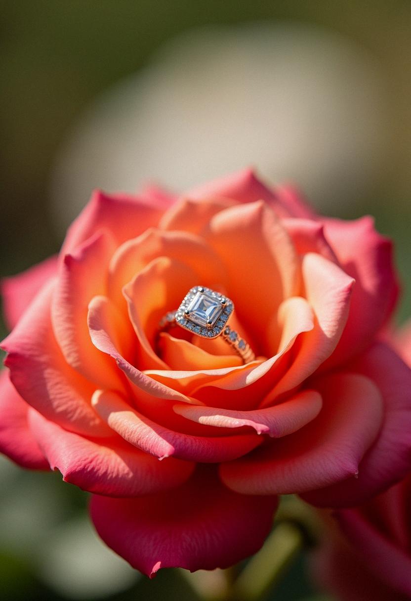 Unique Engagement Ring Flower Design Ideas - TheCharmingBride.com