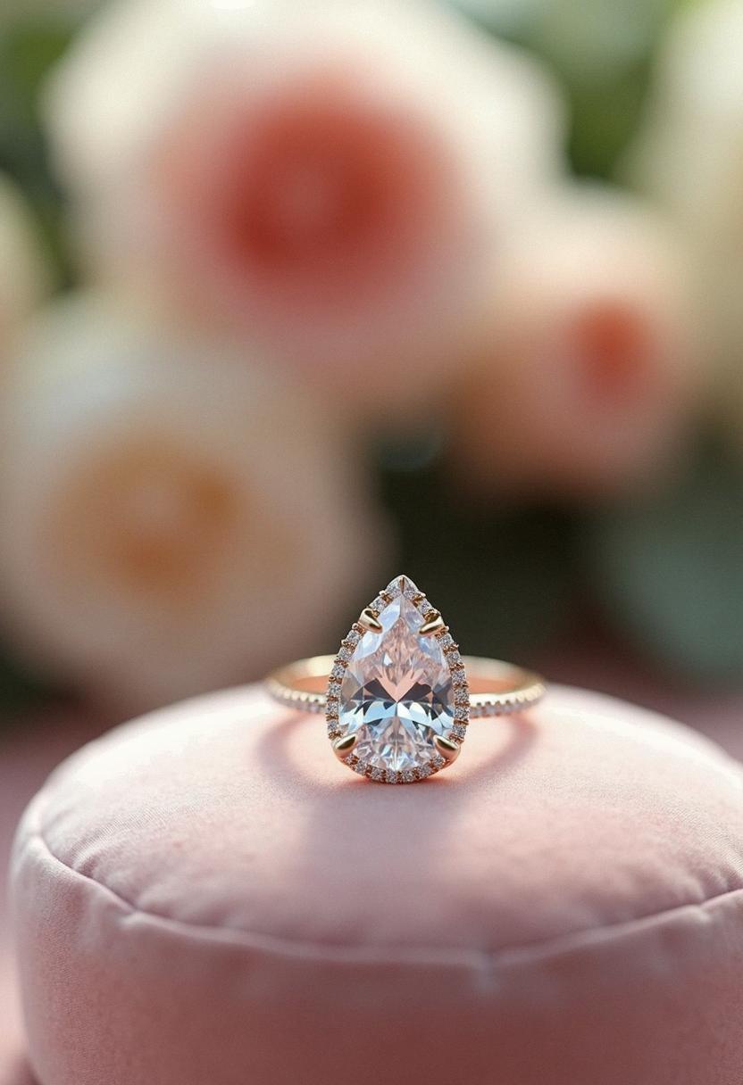Elegant Engagement Ring Pear Designs - TheCharmingBride.com