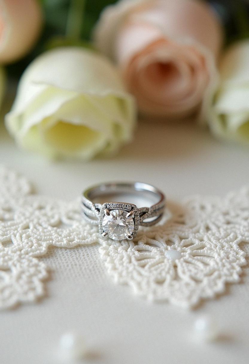 Stunning Engagement Ring Three Bands Design - TheCharmingBride.com