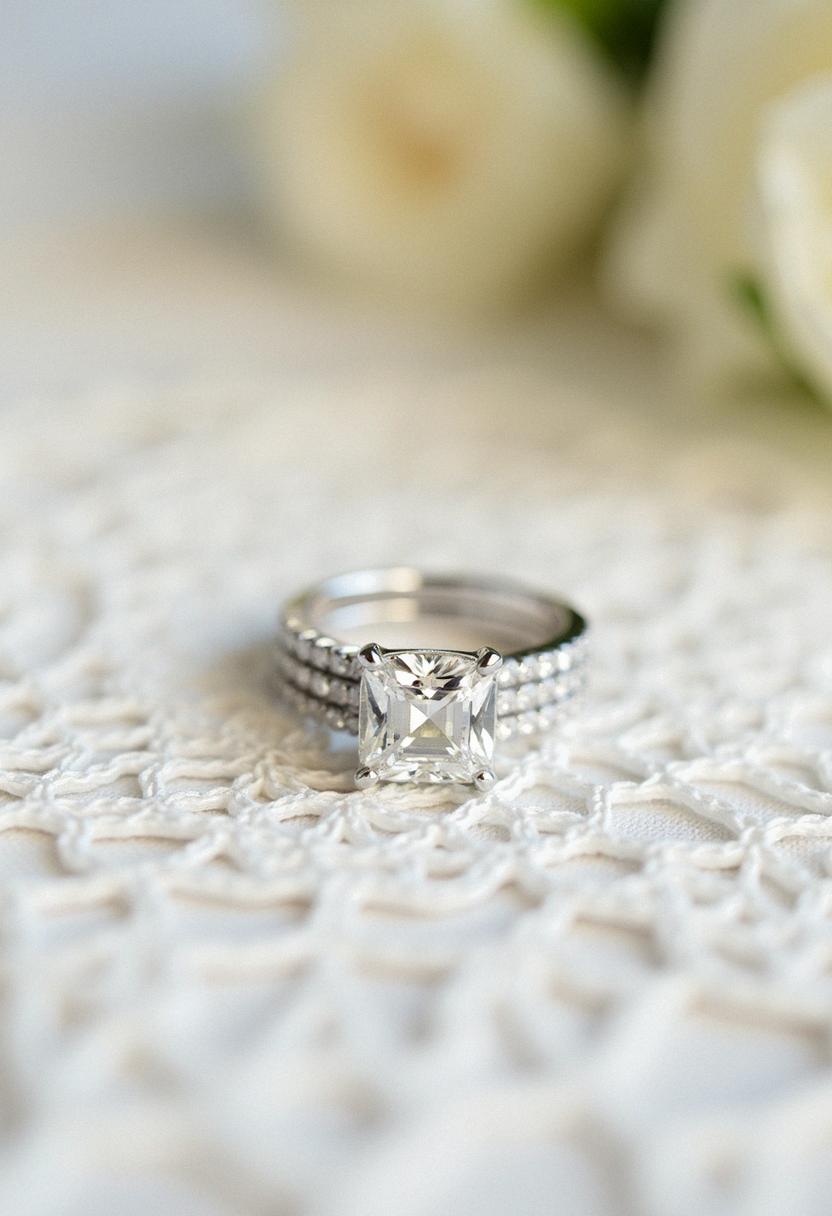 Stunning Engagement Ring Three Bands Design - TheCharmingBride.com
