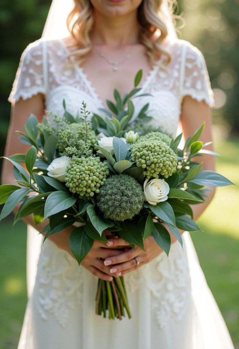 Stunning Green Bridal Bouquet Inspiration - TheCharmingBride.com