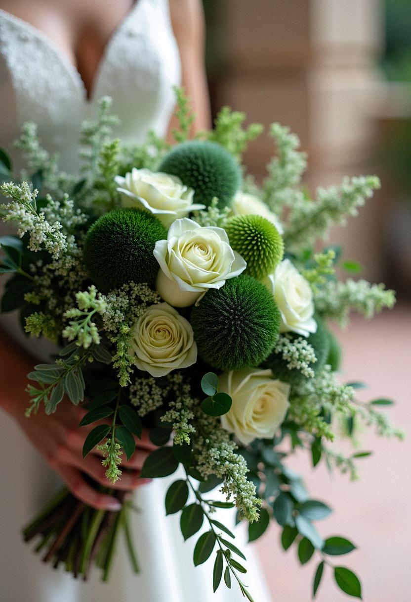 Stunning Green Bridal Bouquet Inspiration - TheCharmingBride.com