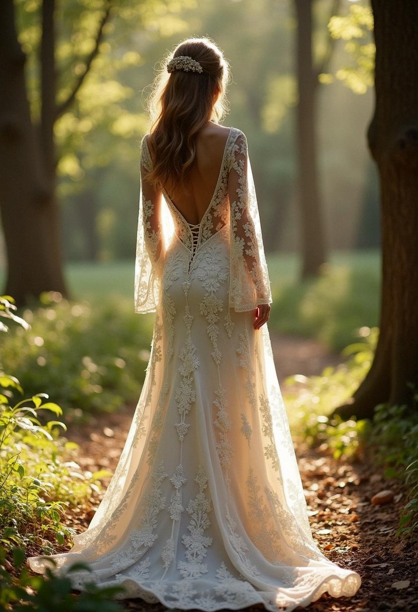 Effortless Elegance: Lace Wedding Dress Boho - TheCharmingBride.com