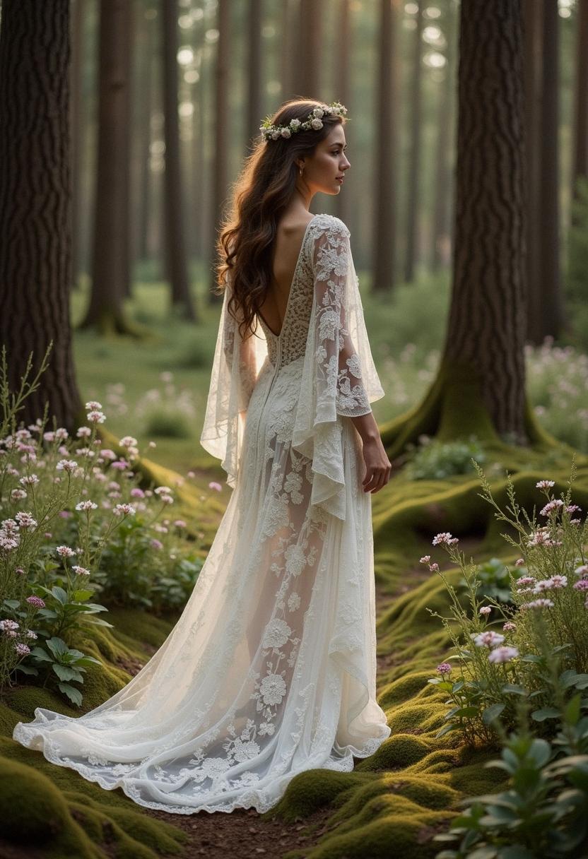 Effortless Elegance: Lace Wedding Dress Boho - TheCharmingBride.com