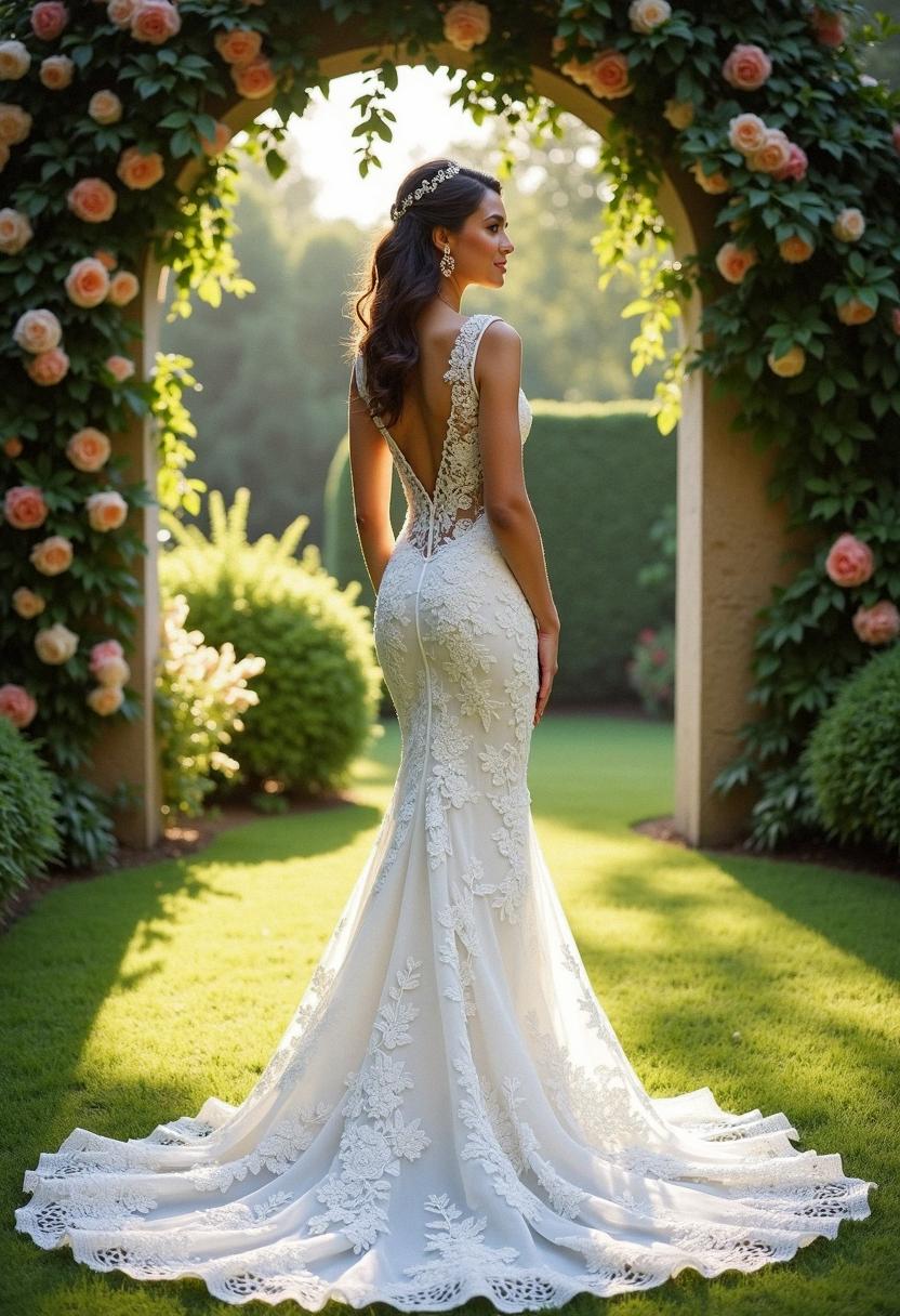 Elegant Lace Wedding Dress Tight Fit - TheCharmingBride.com