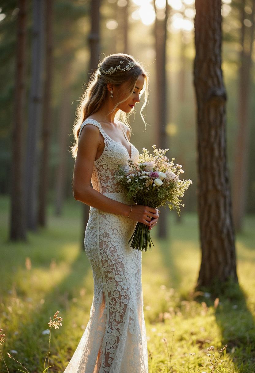 Elegant Lace Wedding Dress Tight Fit - TheCharmingBride.com
