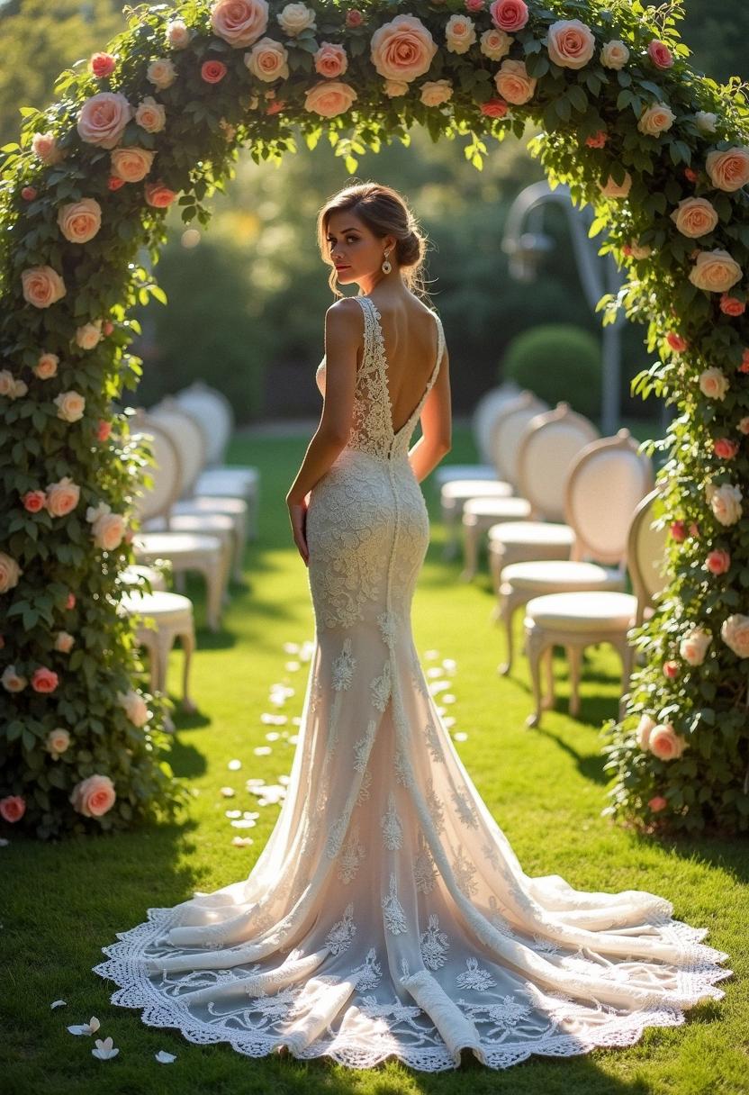Elegant Lace Wedding Dress Tight Fit - TheCharmingBride.com