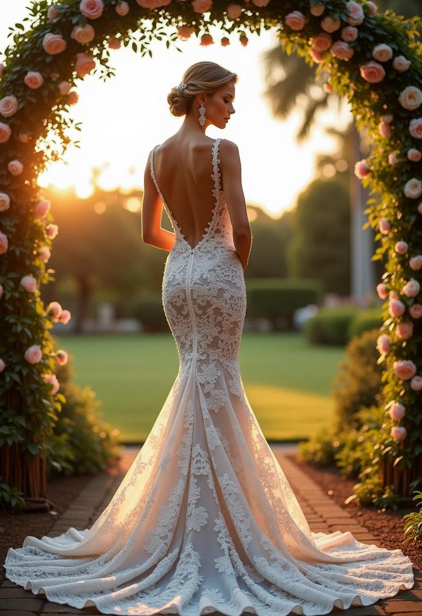 Elegant Lace Wedding Dress Tight Fit - TheCharmingBride.com