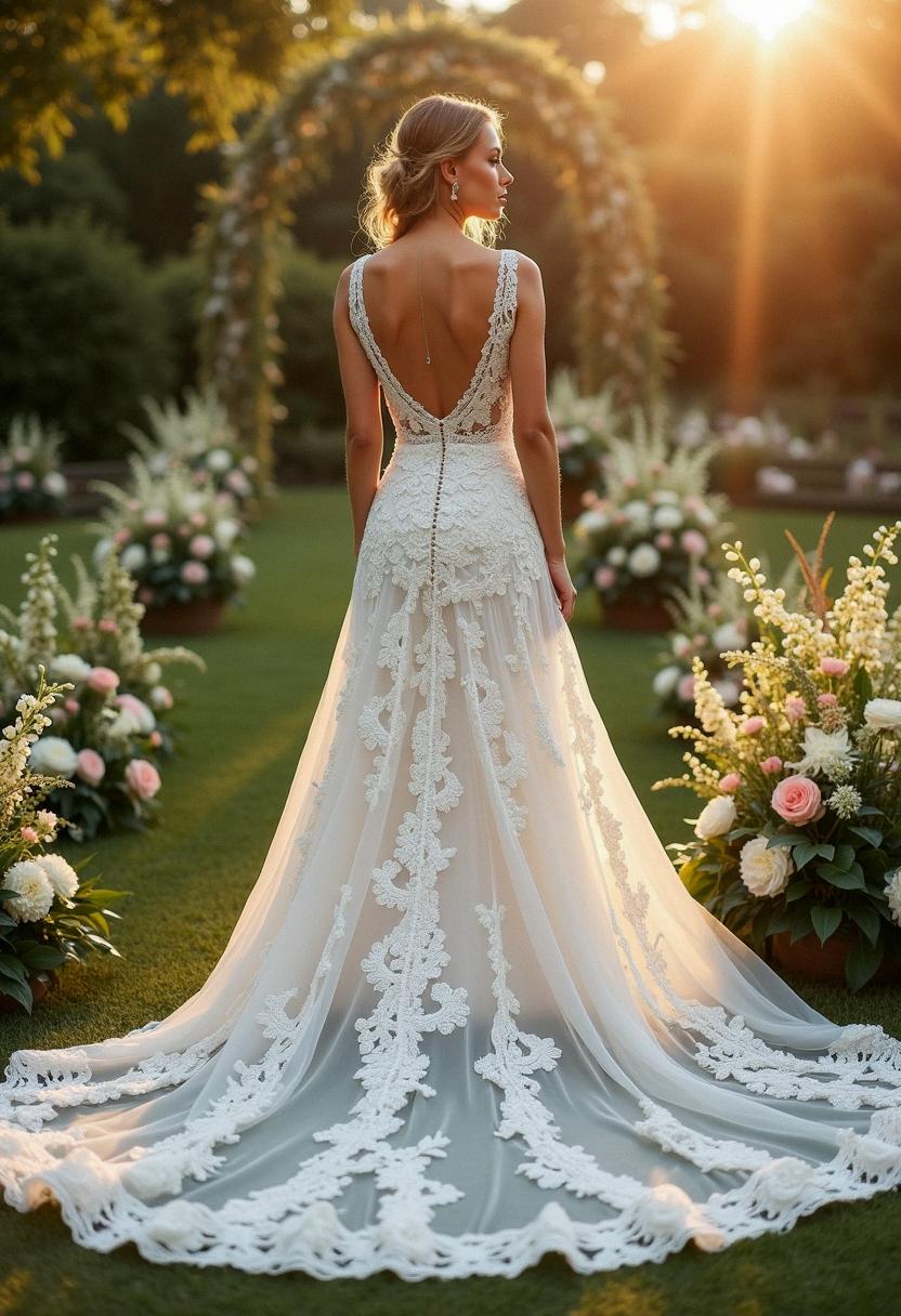 Stunning Lace Wedding Dress With Straps - TheCharmingBride.com