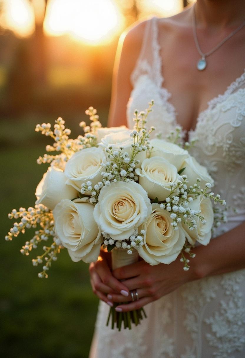 Stunning Neutral Bridal Flowers Ideas - TheCharmingBride.com