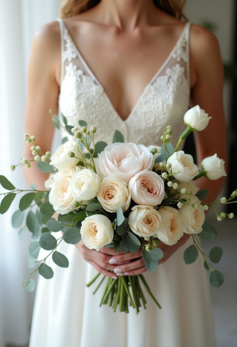 Stunning Neutral Bridal Flowers Ideas - TheCharmingBride.com