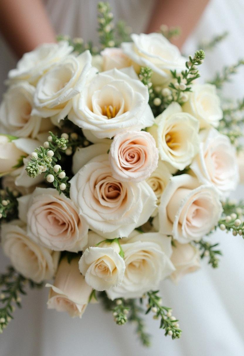 Stunning Neutral Bridal Flowers Ideas - TheCharmingBride.com