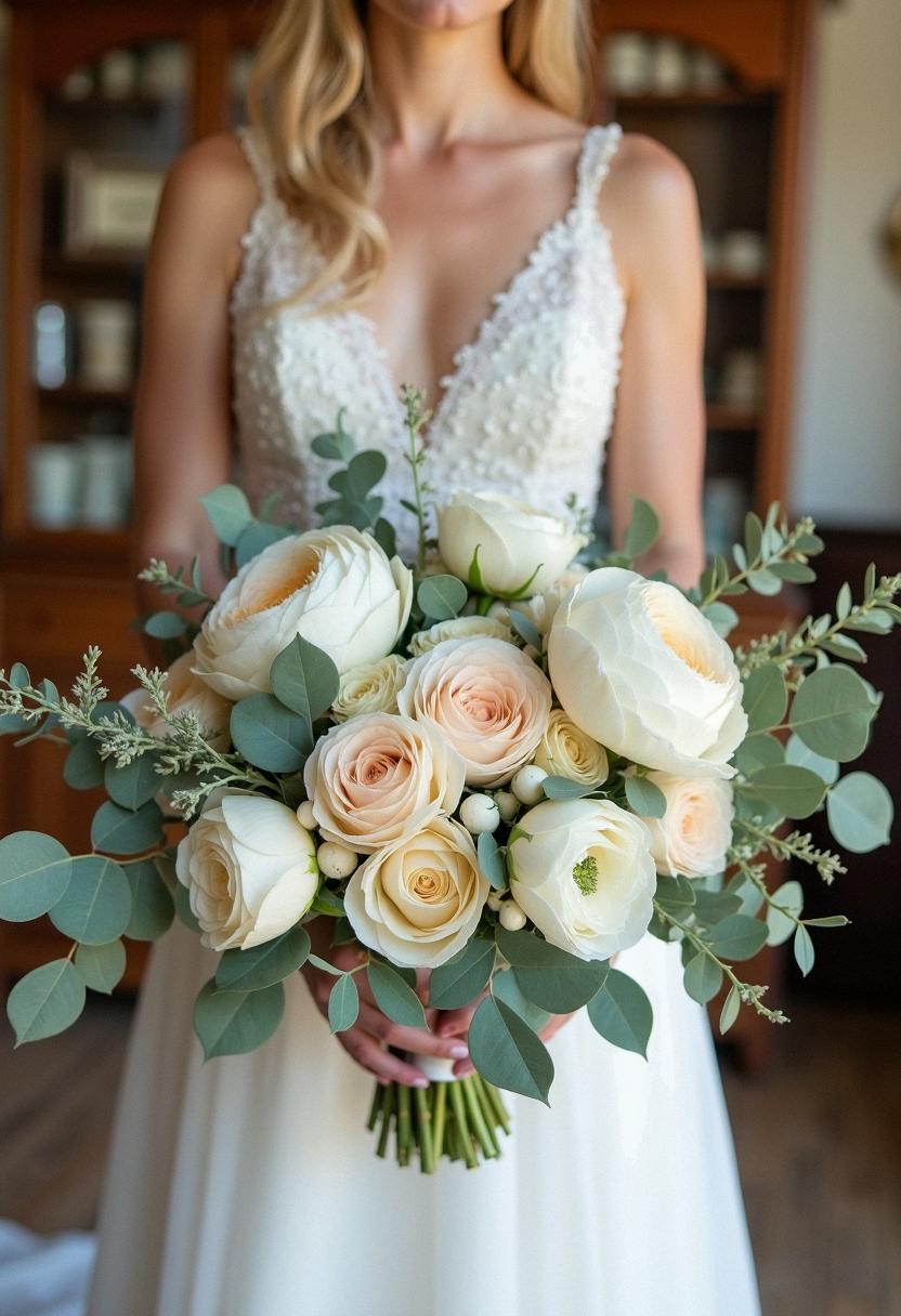 Stunning Neutral Bridal Flowers Ideas - TheCharmingBride.com