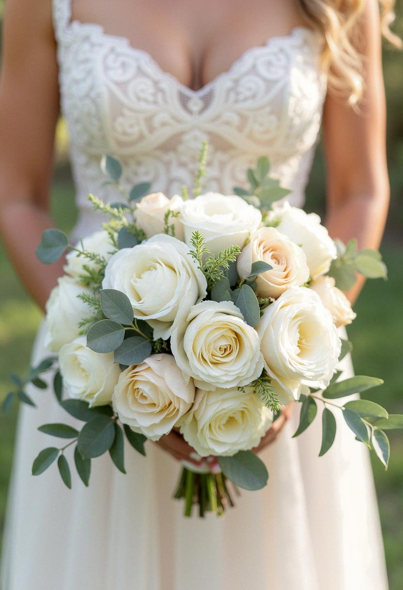 Stunning Neutral Bridal Flowers Ideas - TheCharmingBride.com