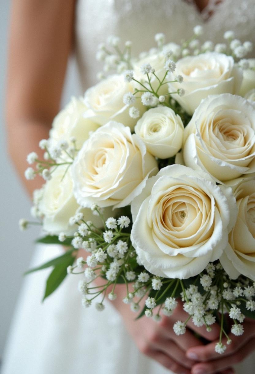 Stunning Neutral Bridal Flowers Ideas - TheCharmingBride.com