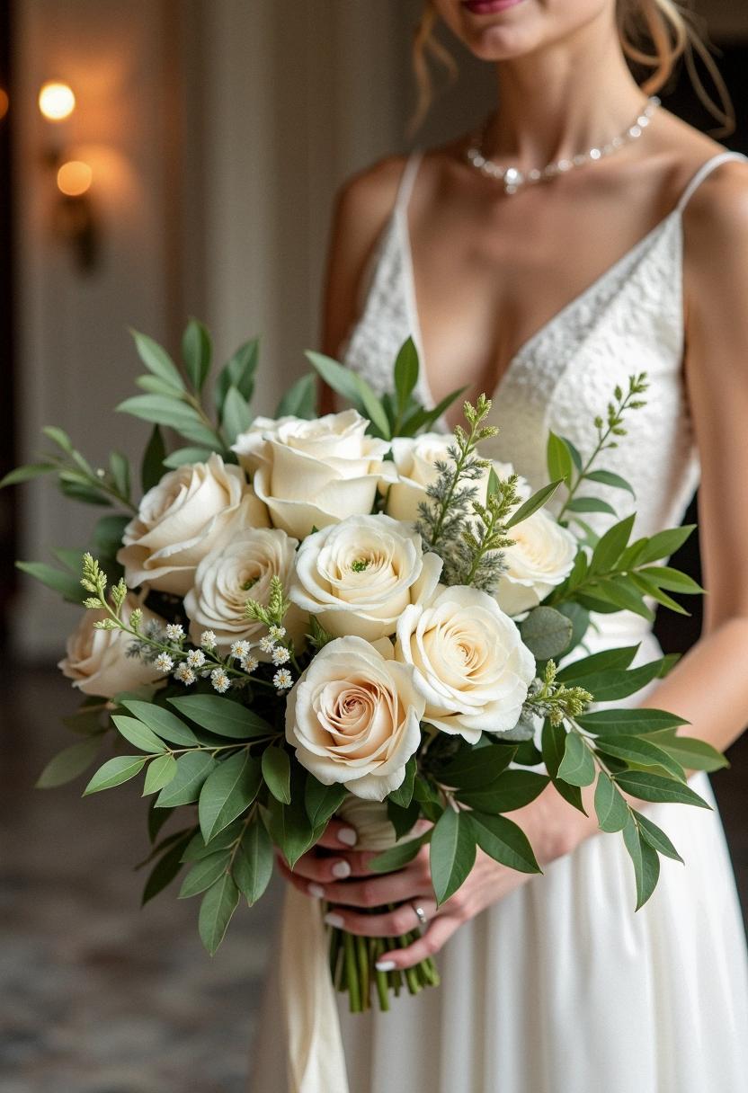 Stunning Neutral Bridal Flowers Ideas - TheCharmingBride.com