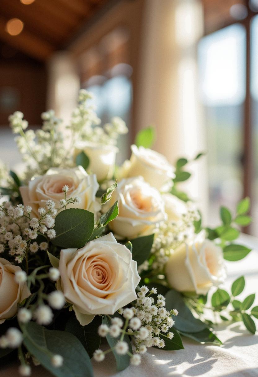 Stunning Neutral Bridal Flowers Ideas - TheCharmingBride.com
