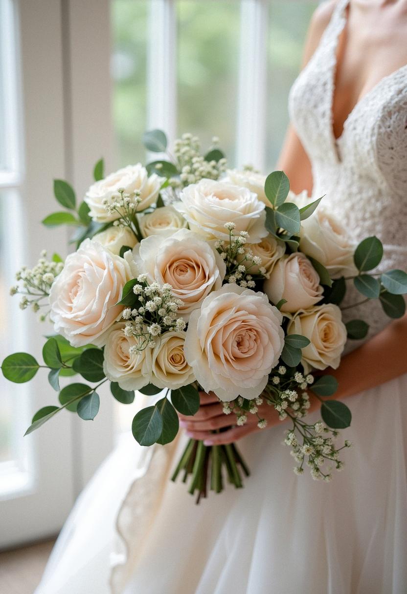 Stunning Neutral Bridal Flowers Ideas - TheCharmingBride.com