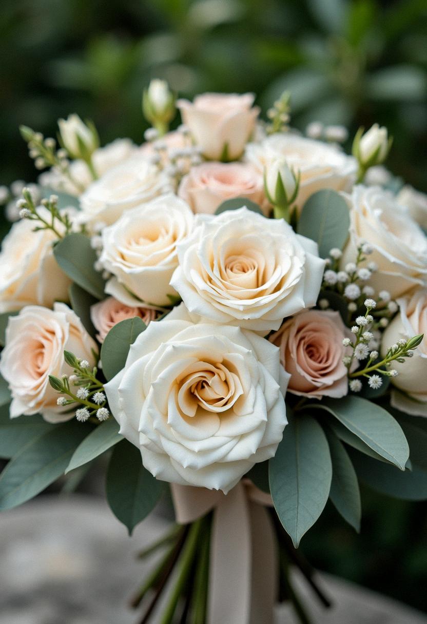 Stunning Neutral Bridal Flowers Ideas - TheCharmingBride.com