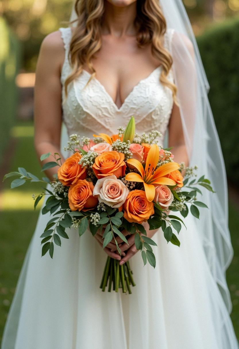 Vibrant Orange Bridal Bouquet Ideas - TheCharmingBride.com