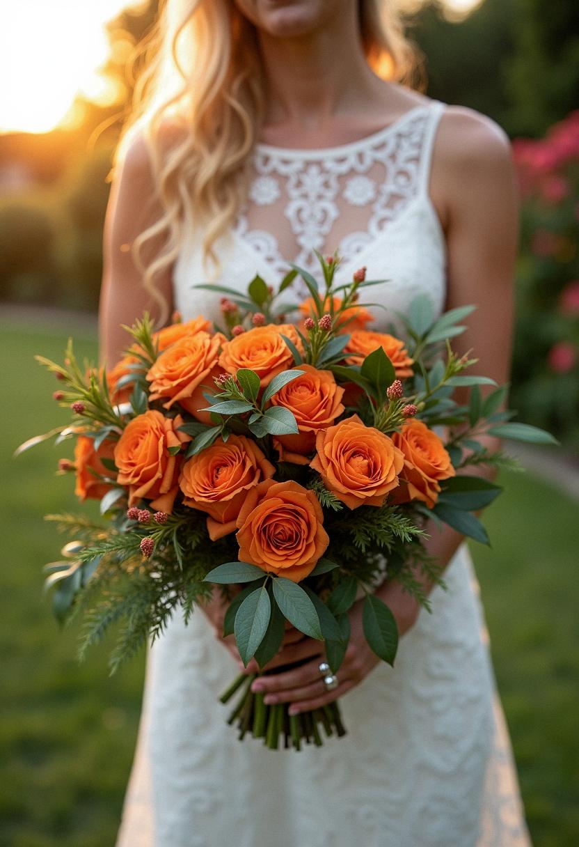 Vibrant Orange Bridal Bouquet Ideas - TheCharmingBride.com