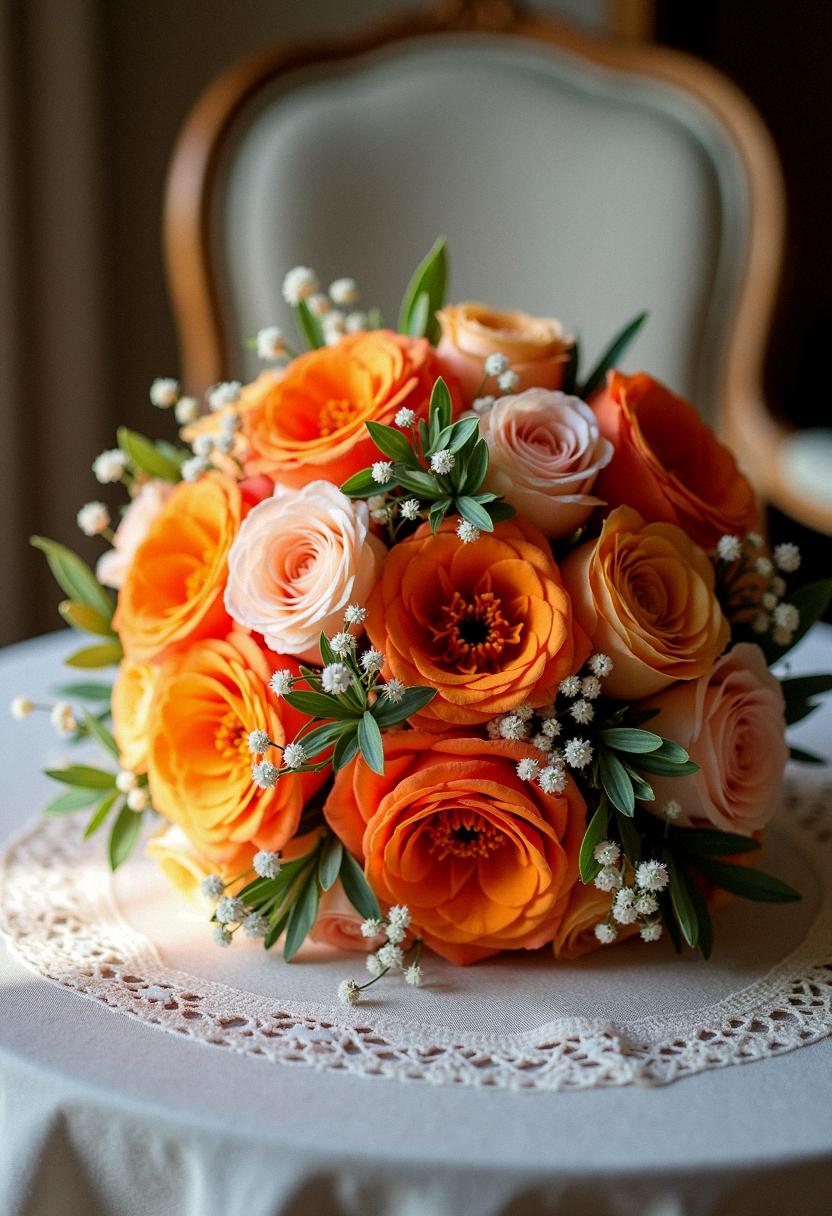 Vibrant Orange Bridal Bouquet Ideas - TheCharmingBride.com