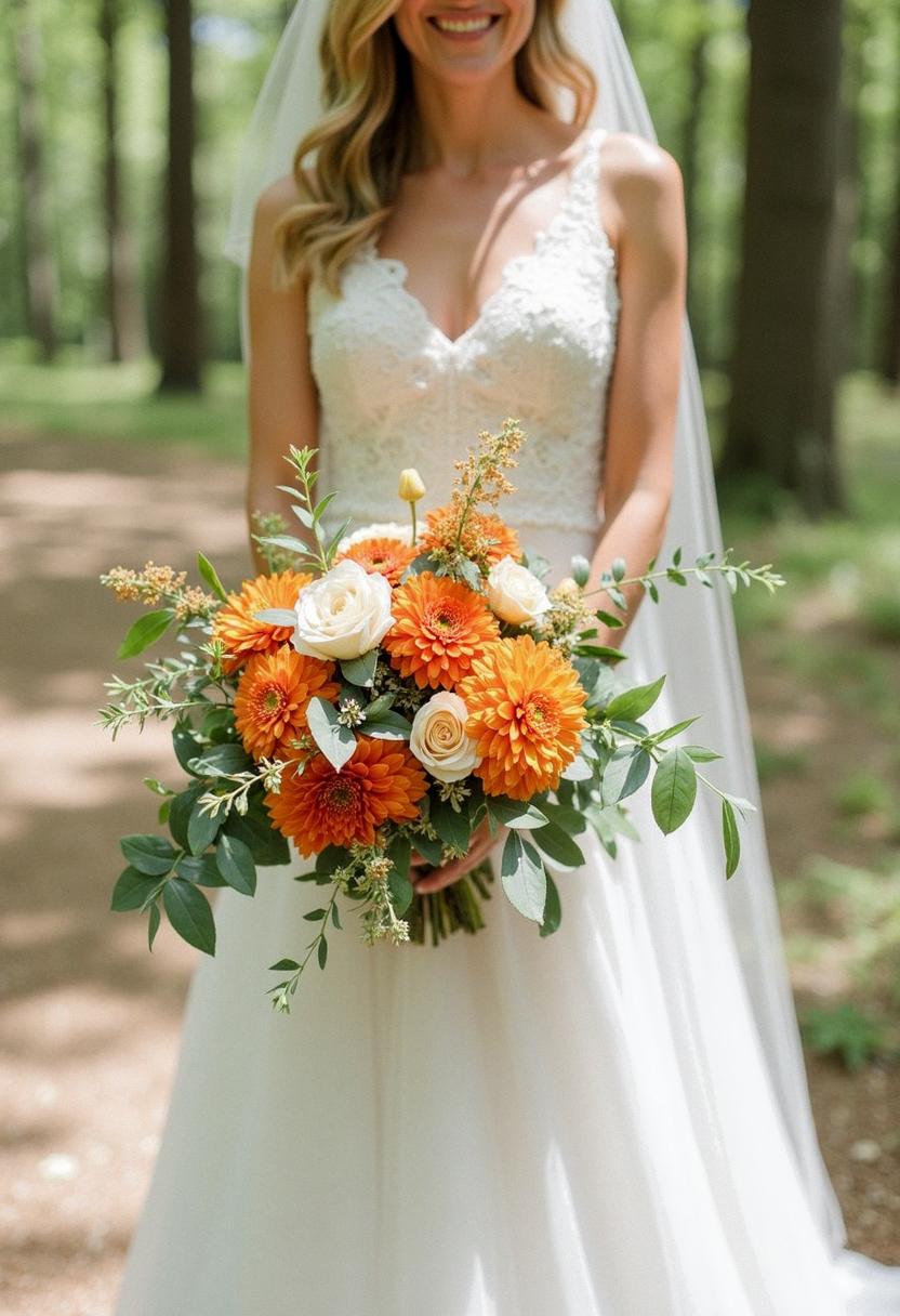 Vibrant Orange Bridal Bouquet Ideas - TheCharmingBride.com