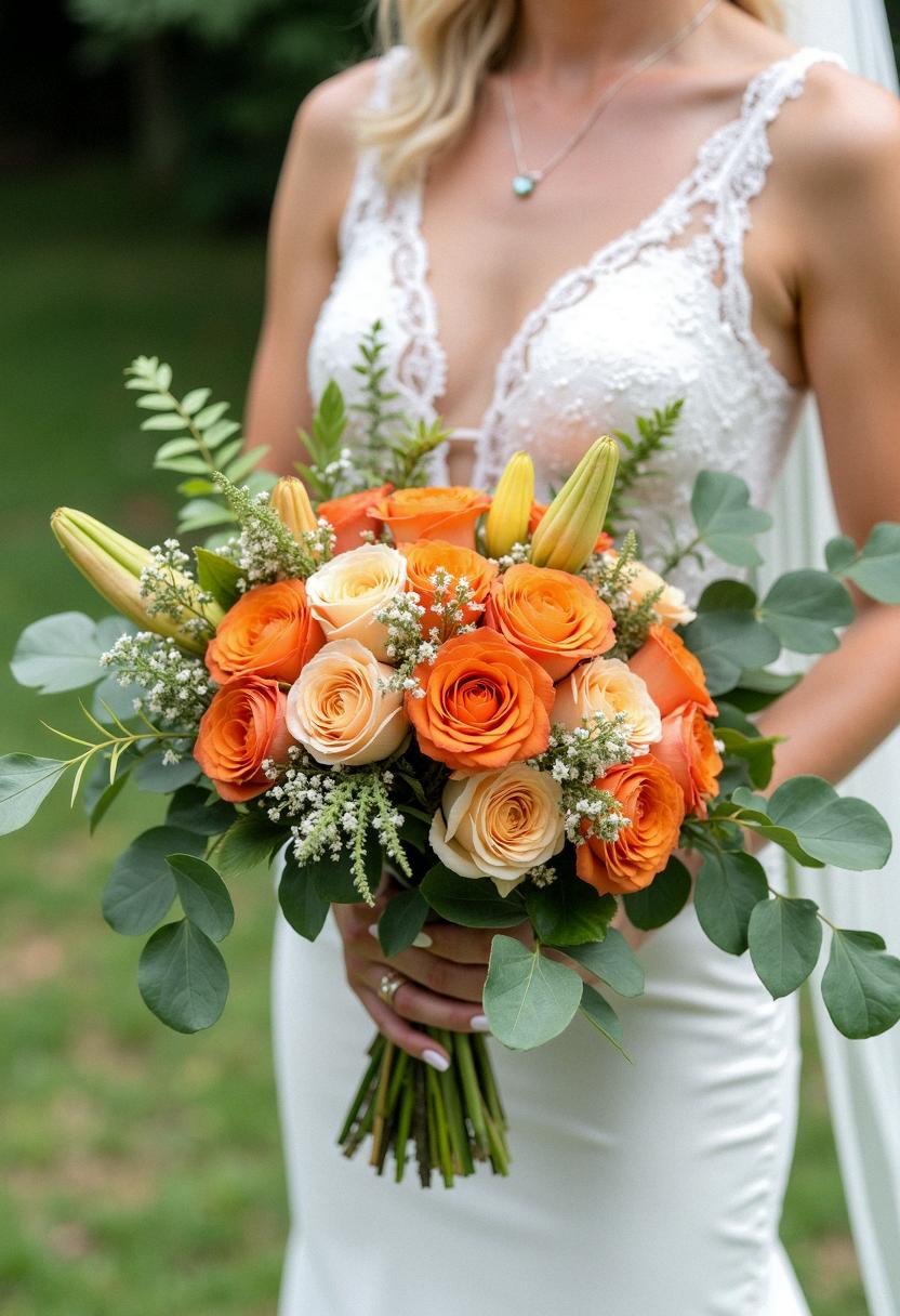 Vibrant Orange Bridal Bouquet Ideas - TheCharmingBride.com