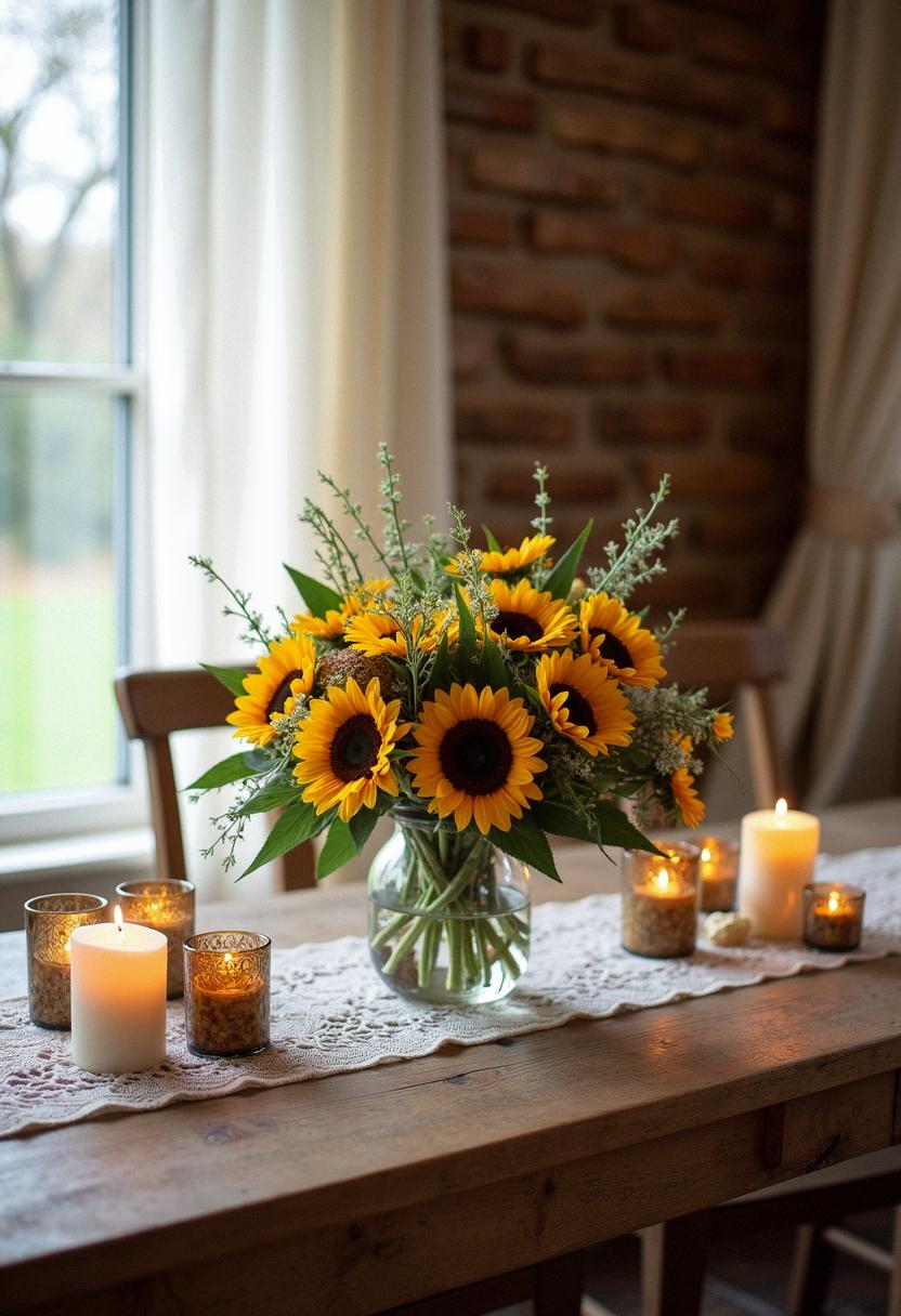 Sunflower Bouquet Wedding Rustic Charm - TheCharmingBride.com